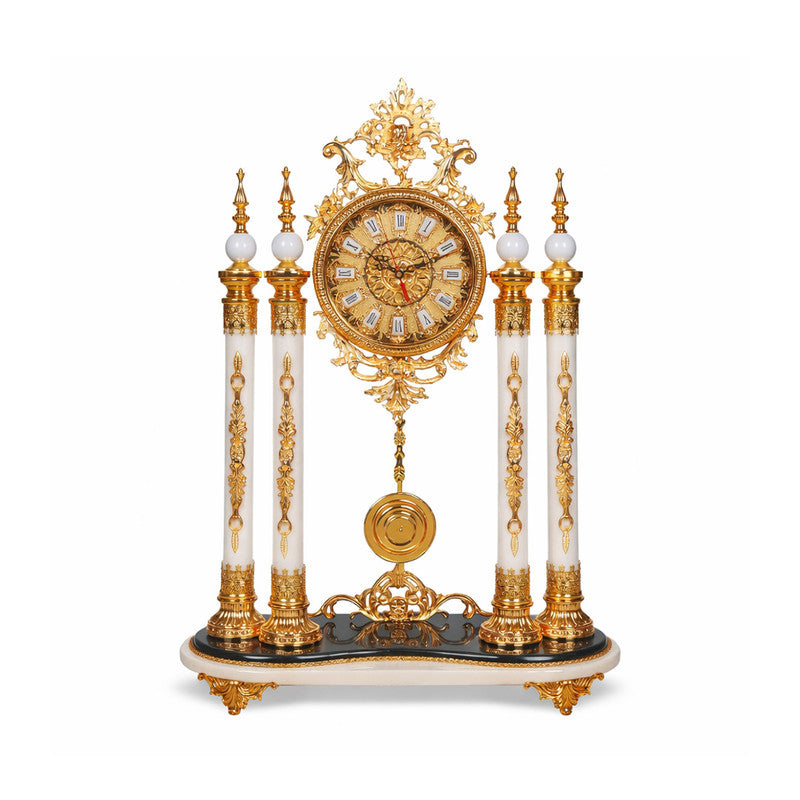 Yuke Stainless Deluxe Decorative Clock with Marble Base – Almuftah Center