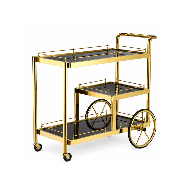 Yuke Stainless Deluxe Gilded Service Trolley – Almuftah Center