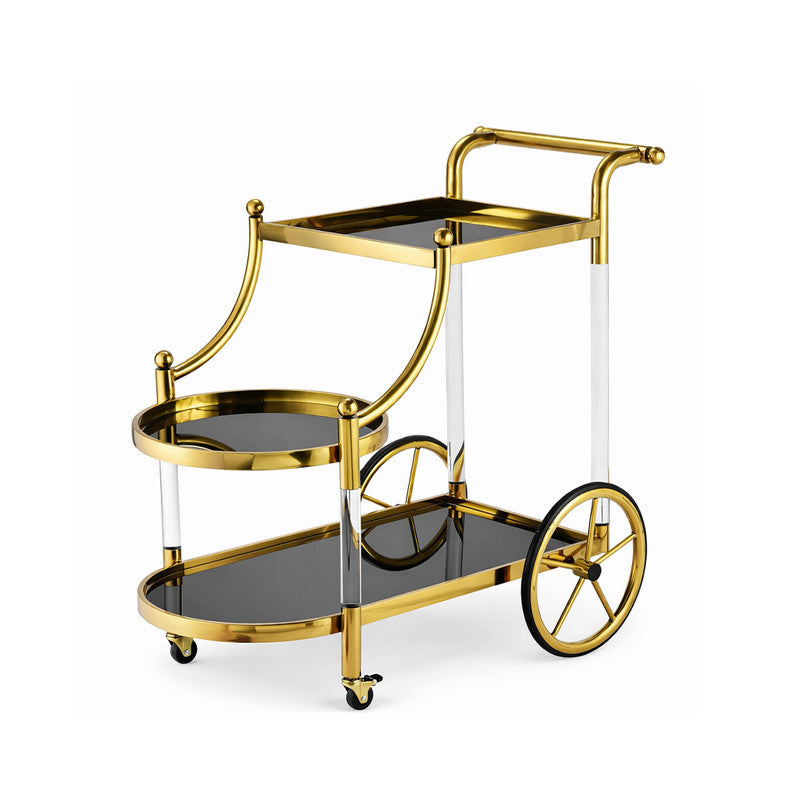 Yuke Stainless Deluxe Gilded Service Trolley – Almuftah Center