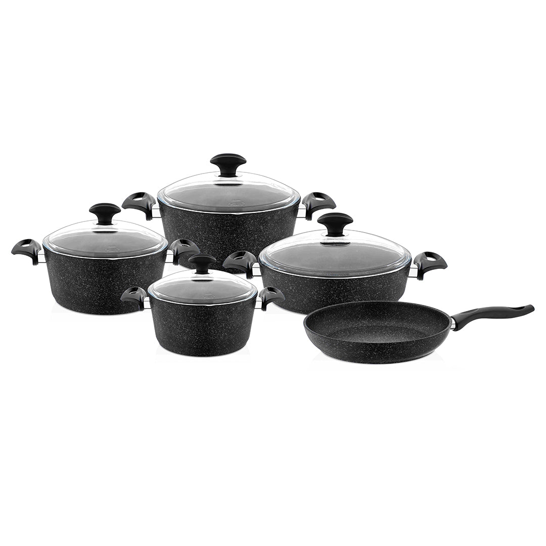 Falez Black Plus 9Pcs Cookware Set – Almuftah Center